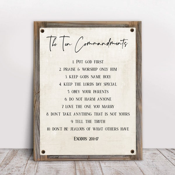 10 Commandments Wall Art - Etsy