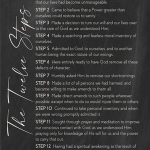 The 12 Steps of AA Metal Print on Reclaimed Wood Frame-recovery Wall ...
