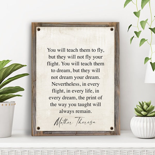 Mother Teresa Teach Them to Fly Print - Etsy