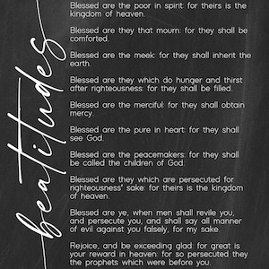 Beatitudes KJV Metal Print on Reclaimed Wood Frame-matthew 5:3-10 ...