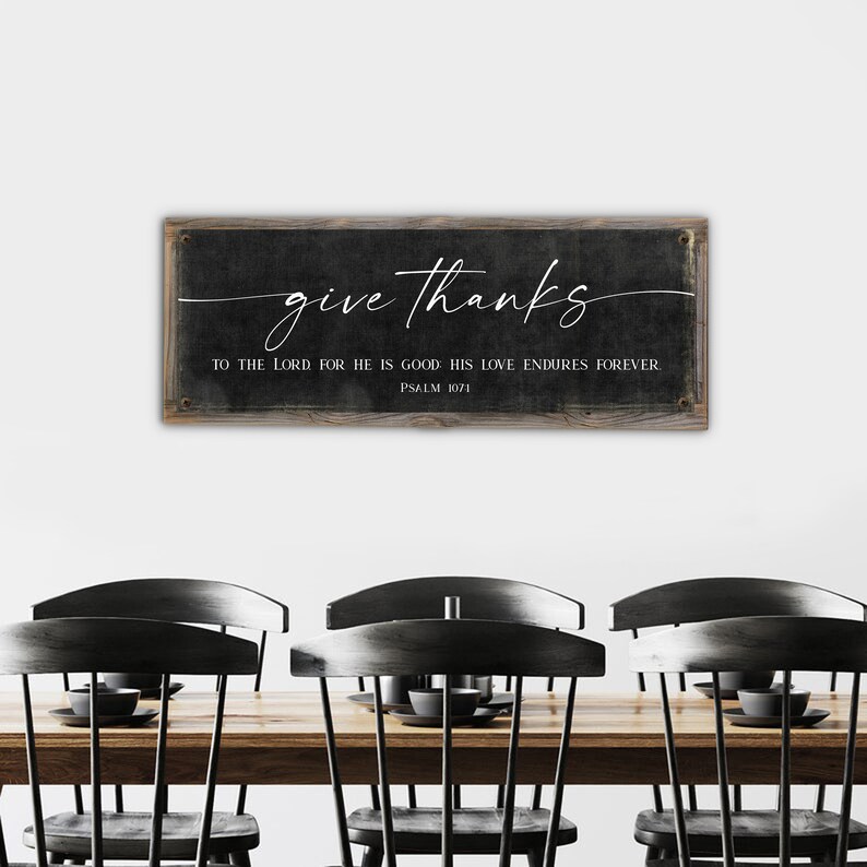 Give Thanks to the Lord Metal Print-reclaimed Wood Frame-psalm 107:1 ...