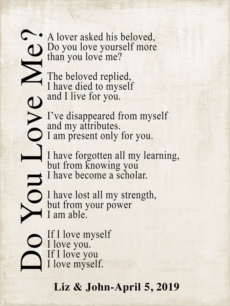 Do You Love Me Rumi Poem on Metal Print on Reclaimed Wood - Etsy