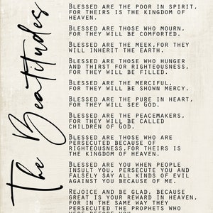 Beatitudes Metal Print on Reclaimed Wood Frame-matthew 5:3-10 ...