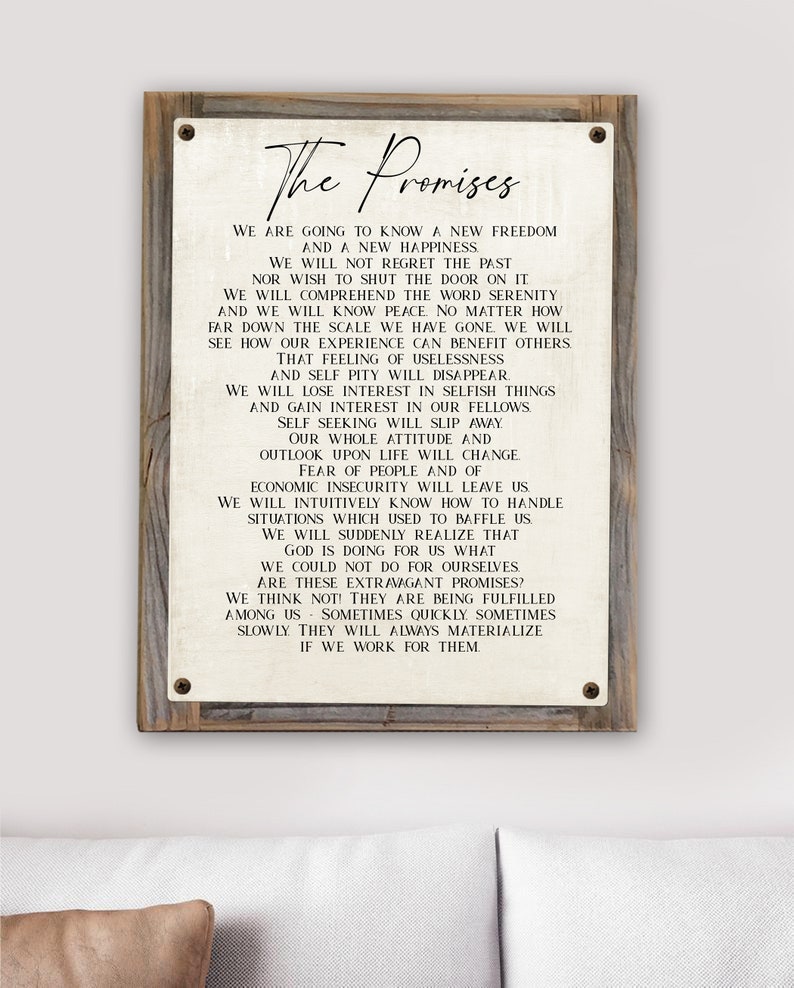 The AA Promises-metal Print on Reclaimed Wood Frame-recovery Gift Idea ...