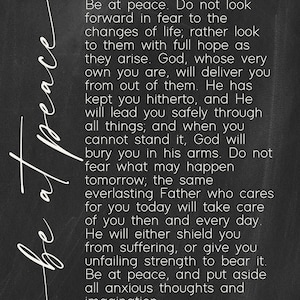 Be at Peace Prayer-st. Francis De Sales Metal Print on Reclaimed Wood ...