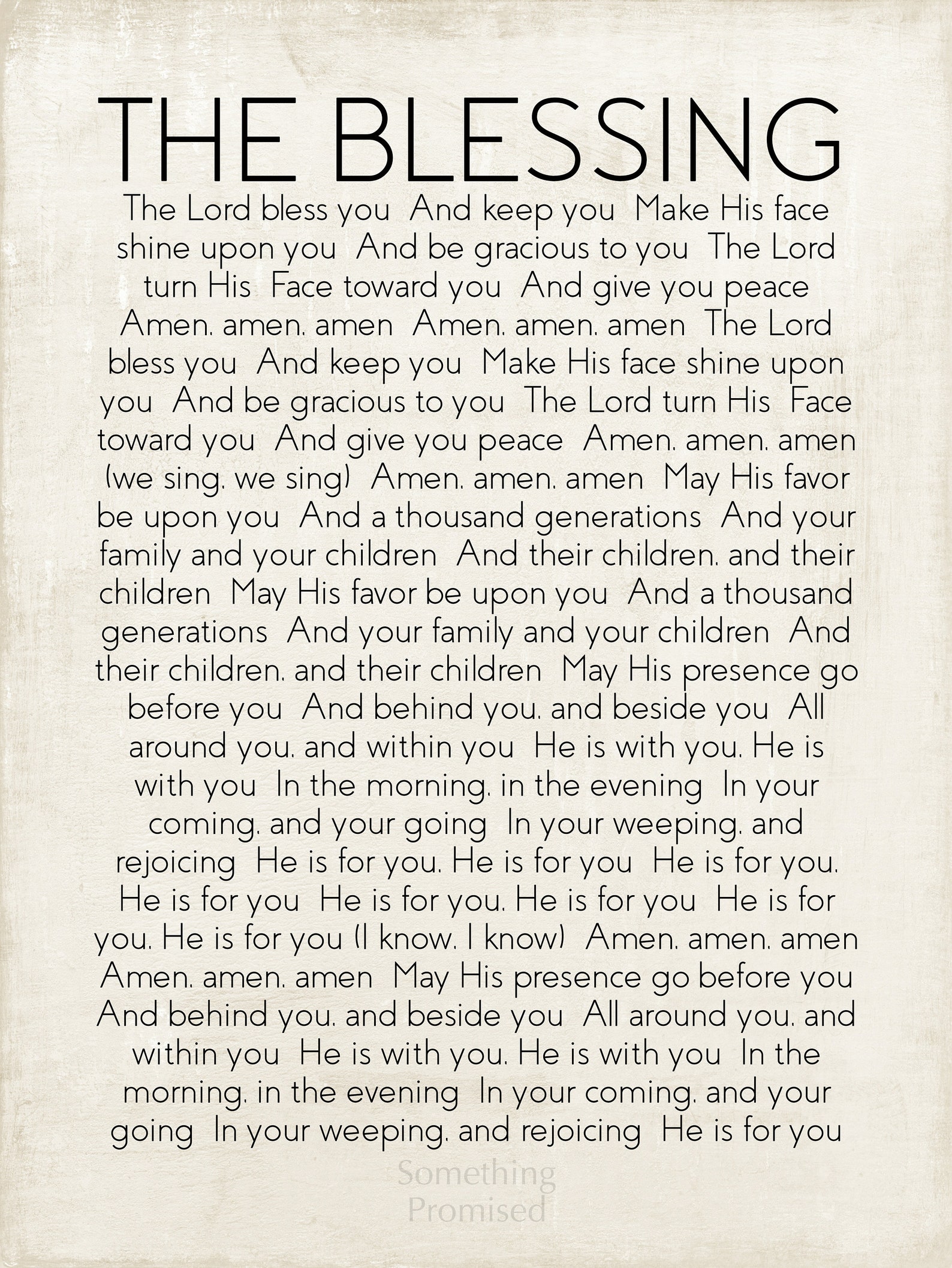 The Blessing Lyrics Wall Decor Metal Print on Reclaimed Wood Frame-kari ...