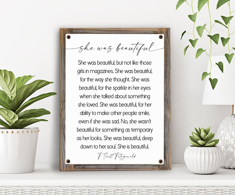 She Was Beautiful Metal Print-reclaimed Wood Frame-rustic Wall Art-f ...