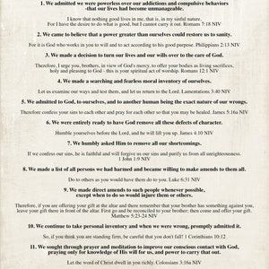 Celebrate Recovery 12 Steps of AA Metal Print on Reclaimed Wood Frame ...