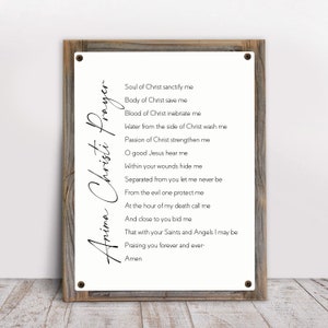 Anima Christi Prayer Metal Print on Reclaimed Wood Frame-rustic ...