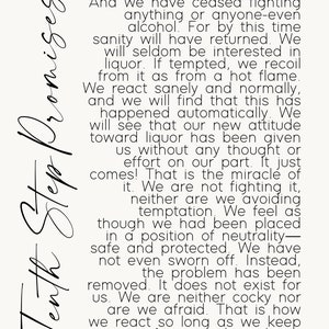 Tenth Step Promises Metal Print on Reclaimed Wood Frame-sobriety Wall ...