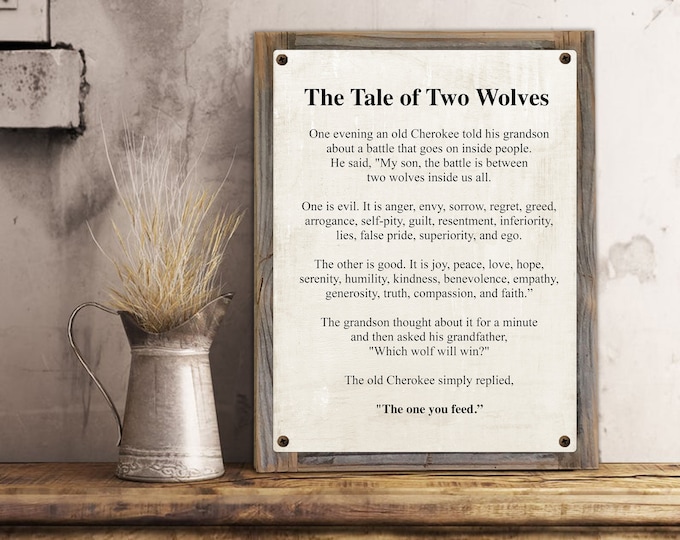 Tale of Two Wolves, Cherokee Tale, Native American Story, Graduation ...