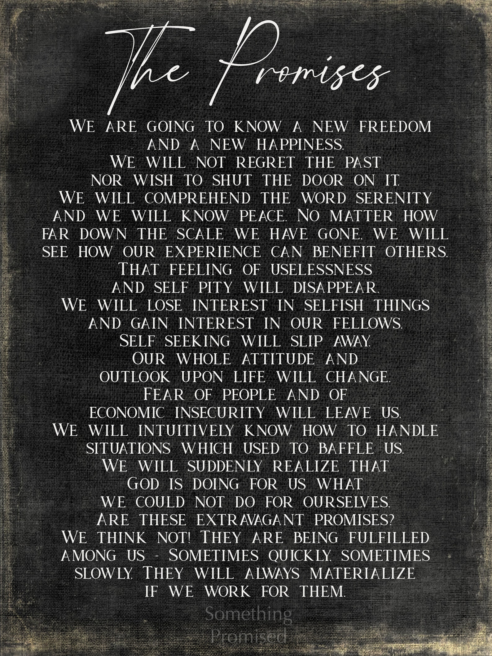 The AA Promises-metal Print on Reclaimed Wood Frame-addiction | Etsy