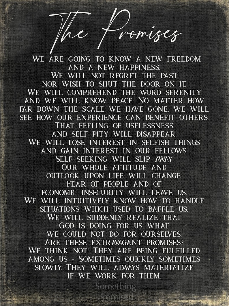 The AA Promises-metal Print on Reclaimed Wood Frame-addiction | Etsy