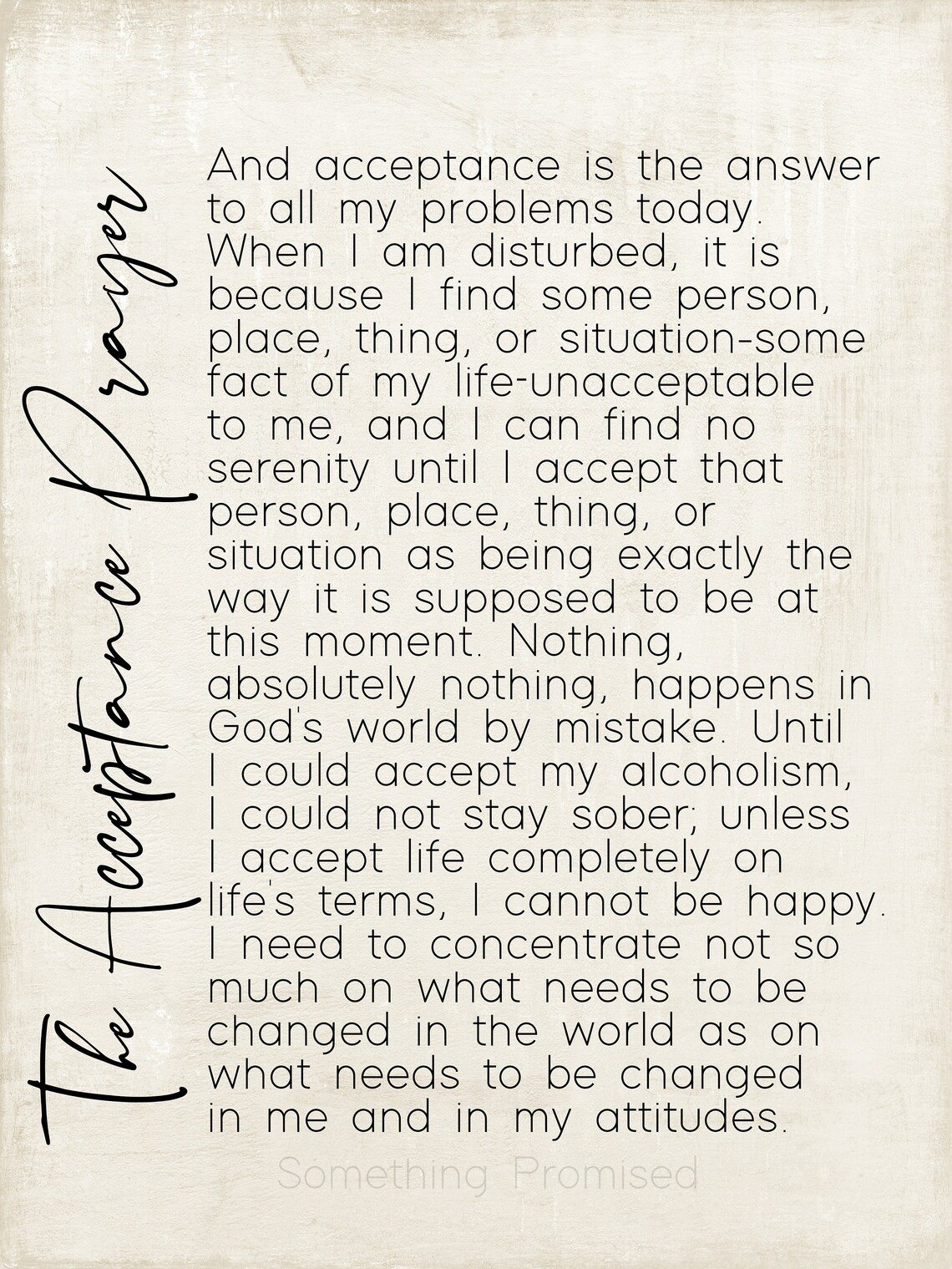 The Acceptance Prayer Metal Print on Reclaimed Wood Frame--rustic Wall ...