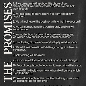 The AA Promises-metal Print on Reclaimed Wood Frame-addiction Recovery ...