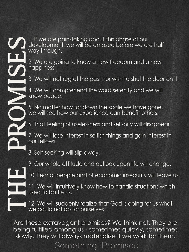 The AA Promises-metal Print on Reclaimed Wood Frame-addiction - Etsy