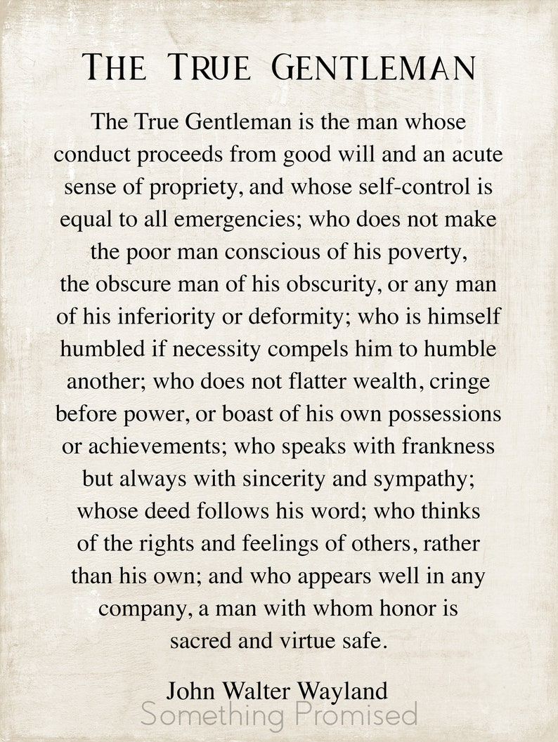 The True Gentleman Poem on Metal Print-reclaimed - Etsy