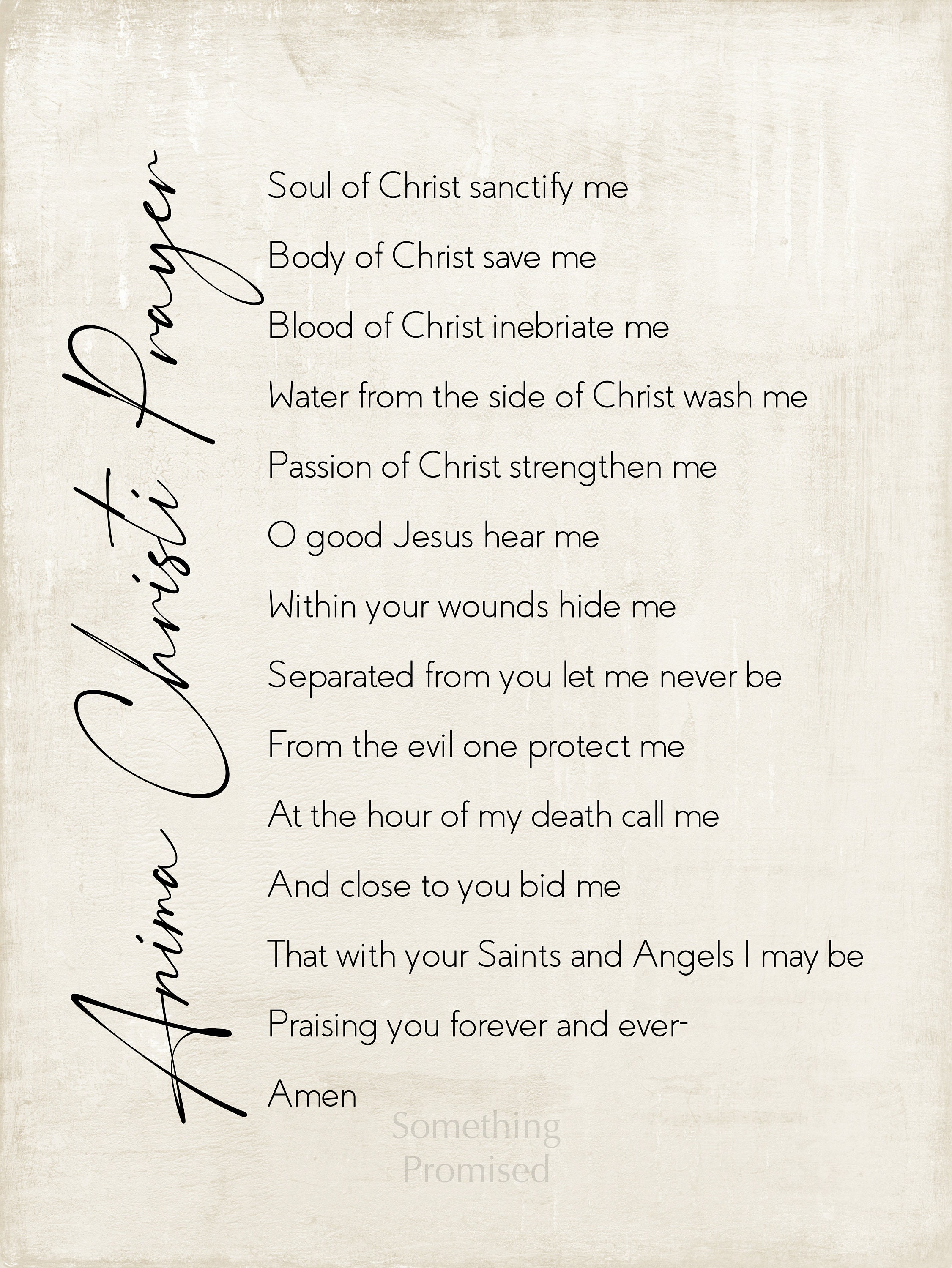 Anima Christi Prayer Metal Print on Reclaimed Wood Frame-rustic ...