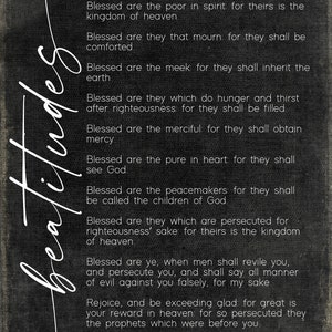 Beatitudes KJV Metal Print on Reclaimed Wood Frame-matthew 5:3-10 ...