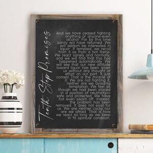 Tenth Step Promises Metal Print on Reclaimed Wood Frame-sobriety Wall ...