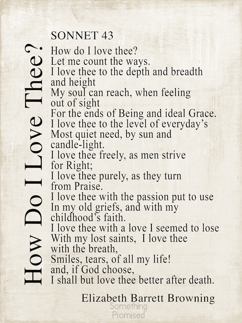 How Do I Love Thee Let Me Count The Ways Metal Print on | Etsy