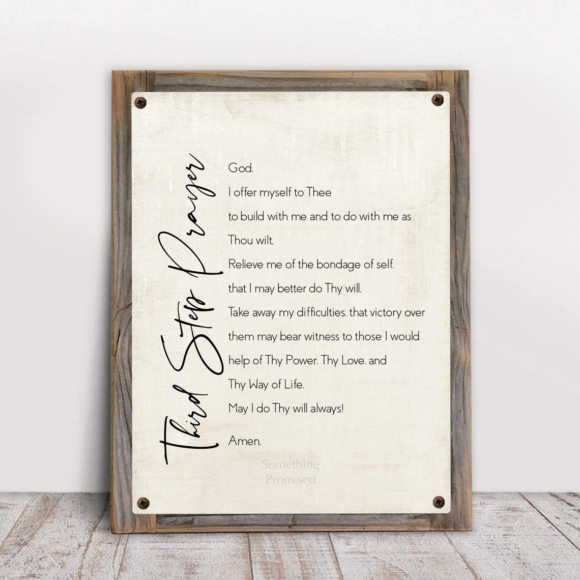 Third Step Prayer Metal Print on Reclaimed Wood Frame-Third | Etsy