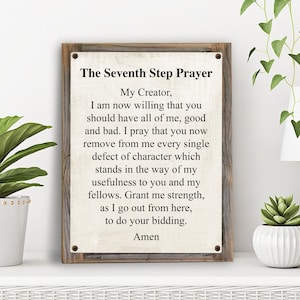 Seventh Step Prayer Metal Print on Reclaimed Wood Frame-seventh Step ...