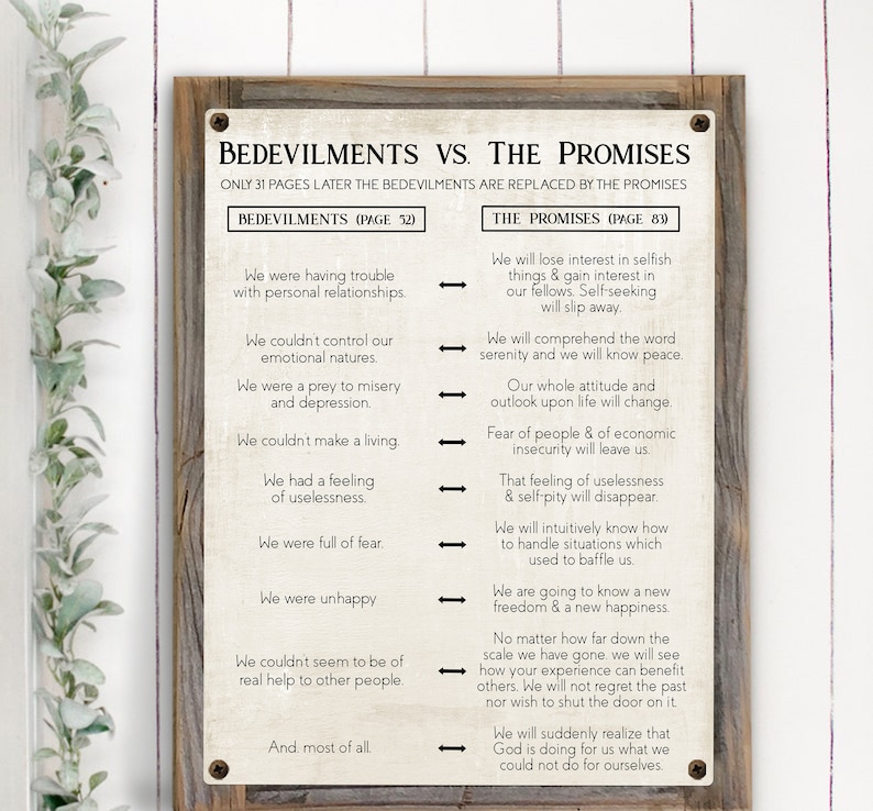 AA Bedevilments VS Promises Metal Print on Reclaimed Wood Frame ...