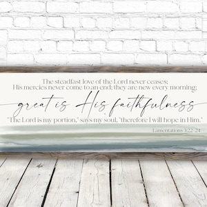 Great is His Faithfulness Metal Print on Reclaimed Wood Frame ...