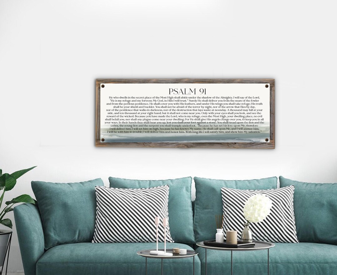 Psalm 91 Metal Print on Reclaimed Wood Frame-the Lord is My Refuge ...