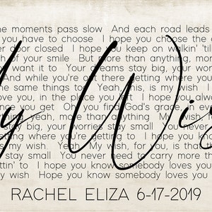 My Wish Lyrics Metal Print on Reclaimed Wood Frame-above Couch Sign ...