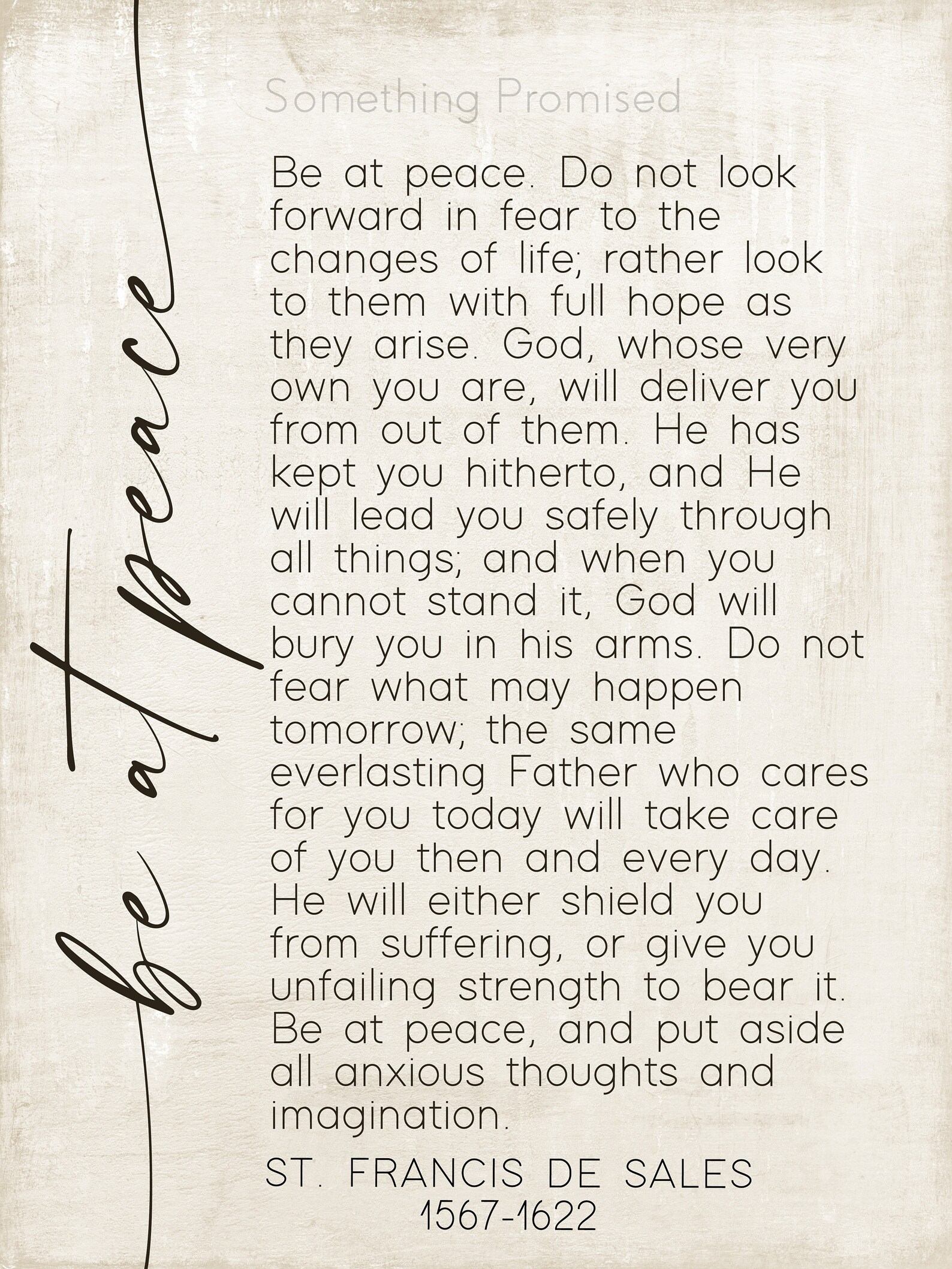 Be at Peace Prayer-st. Francis De Sales Metal Print on Reclaimed Wood ...