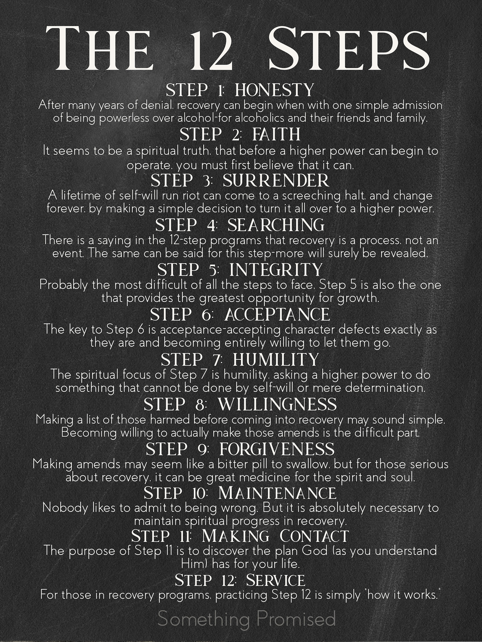 The 12 Steps of AA Metal Print on Reclaimed Wood - Etsy