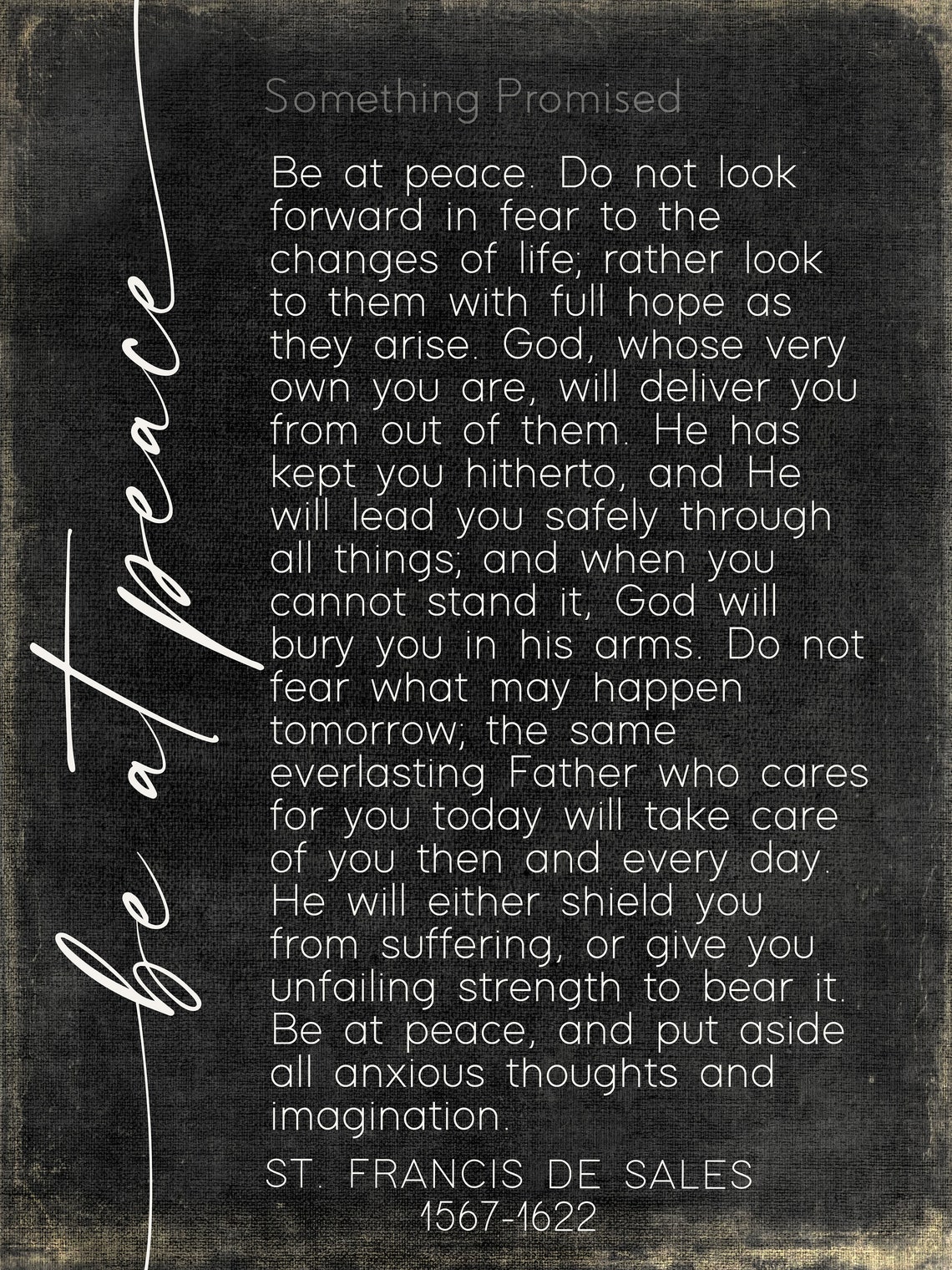 Be at Peace Prayer-st. Francis De Sales Metal Print on Reclaimed Wood ...