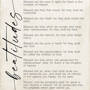 Beatitudes KJV Metal Print on Reclaimed Wood Frame-matthew 5:3-10 ...