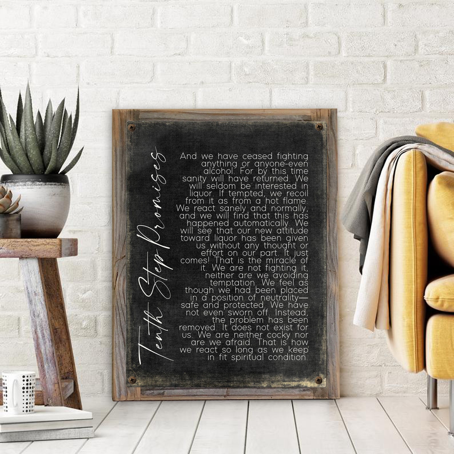 Tenth Step Promises Metal Print on Reclaimed Wood - Etsy