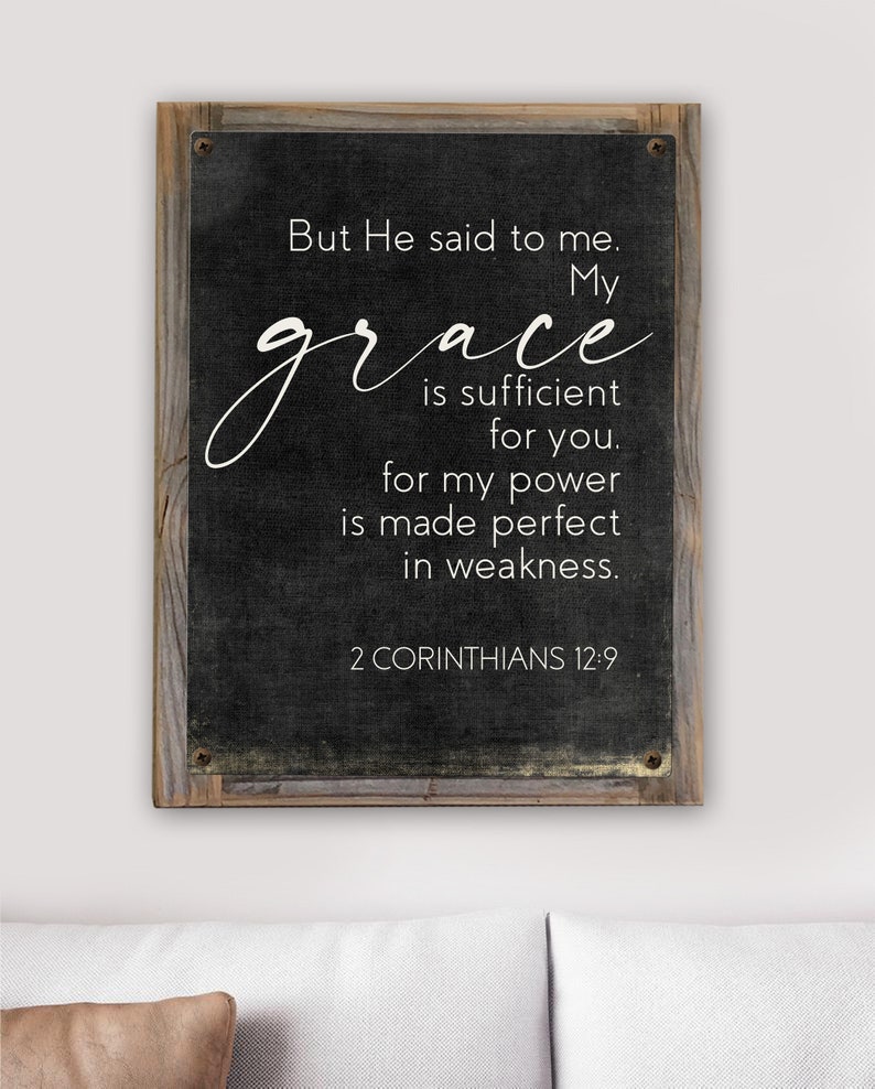 My Grace is Sufficient for You Metal Print on Reclaimed Wood Frame-2 ...