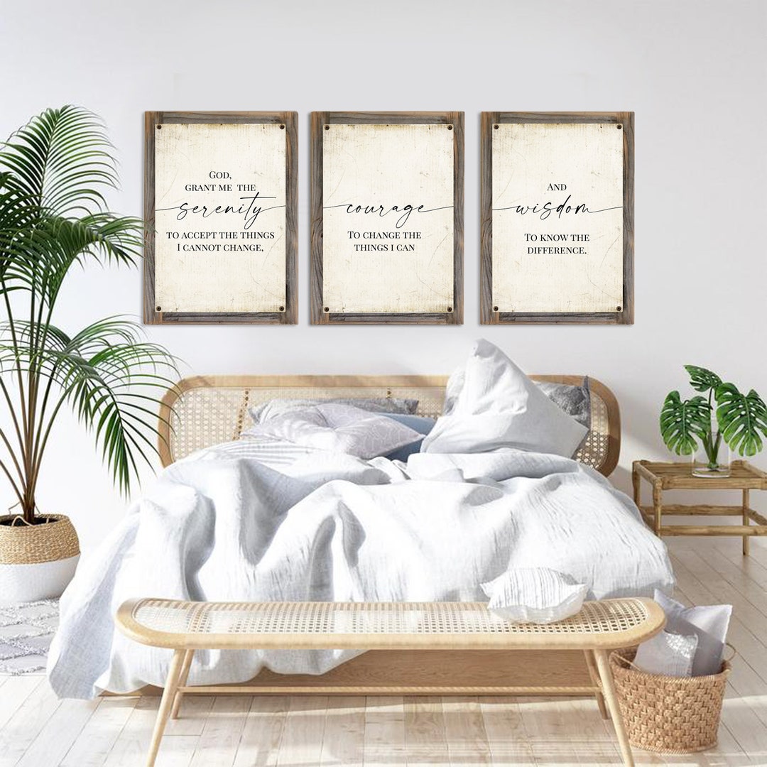 The Serenity Prayer Trio Print Set Metal Print Reclaim Wood Frame-12 ...