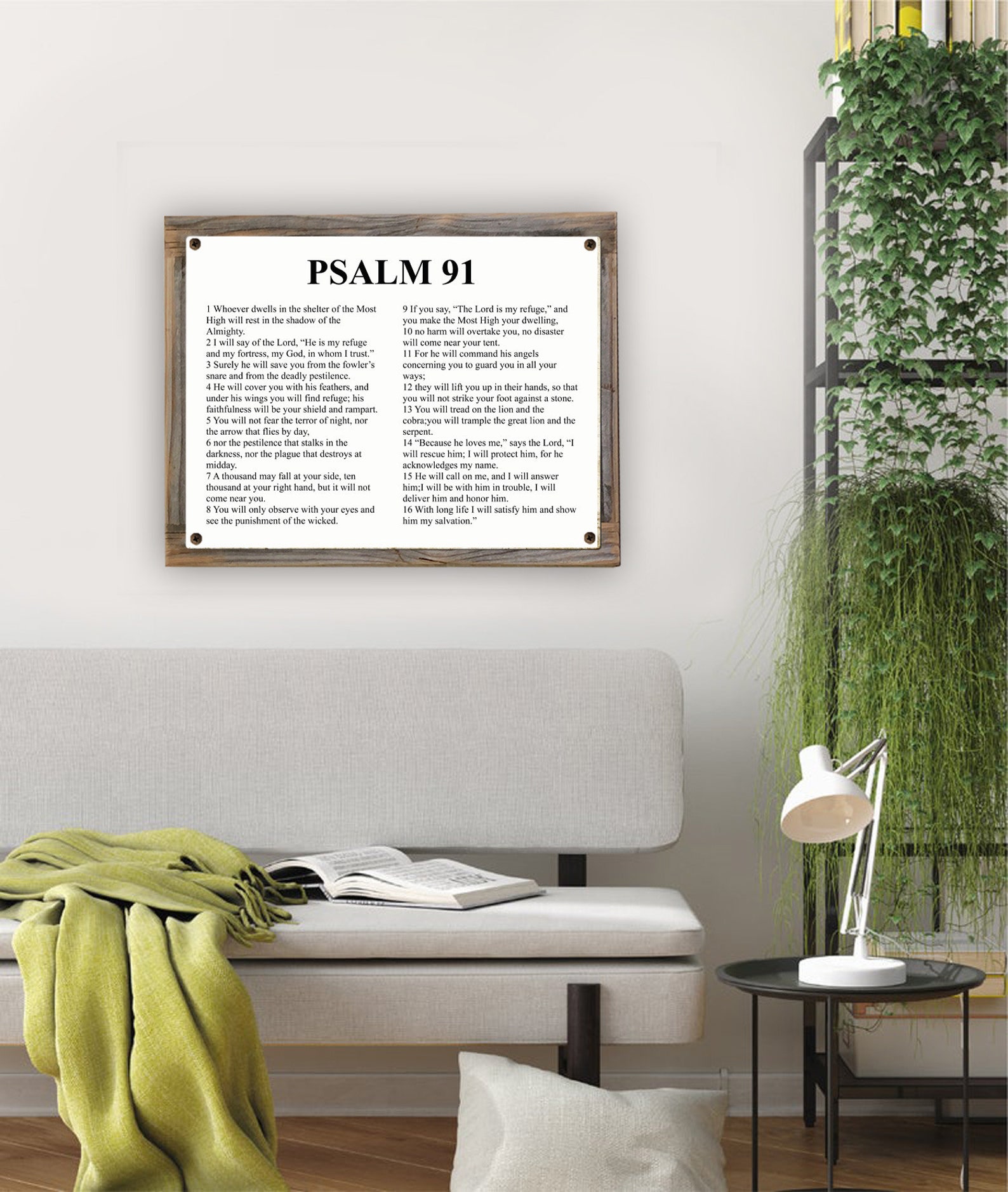 Psalm 91 Metal Print on Reclaimed Wood Frame-the Lord is My Refuge ...