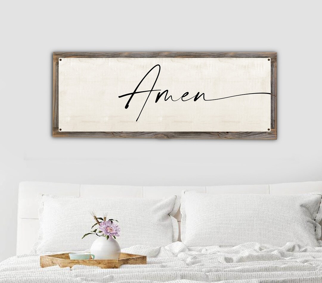 Amen Metal Print on Reclaimed Wood Frame-spiritual Wall Sign-living ...