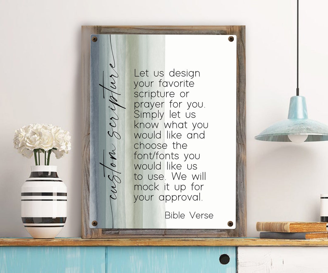 BIBLE VERSE SIGN, Modern Christian Art, Catholic Signs, Personalized ...