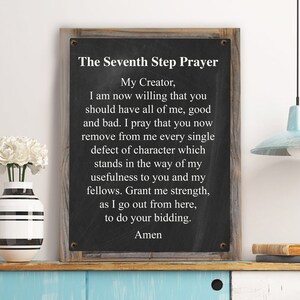 Seventh Step Prayer Metal Print on Reclaimed Wood Frame-seventh Step ...
