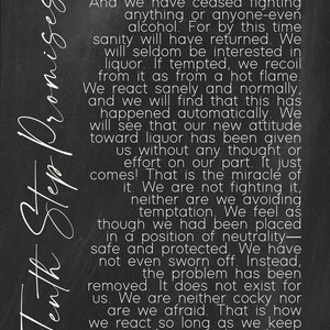 Tenth Step Promises Metal Print on Reclaimed Wood Frame-sobriety Wall ...