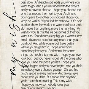 My Wish Song Lyrics Metal Print - Reclaimed Wood Frame - Etsy
