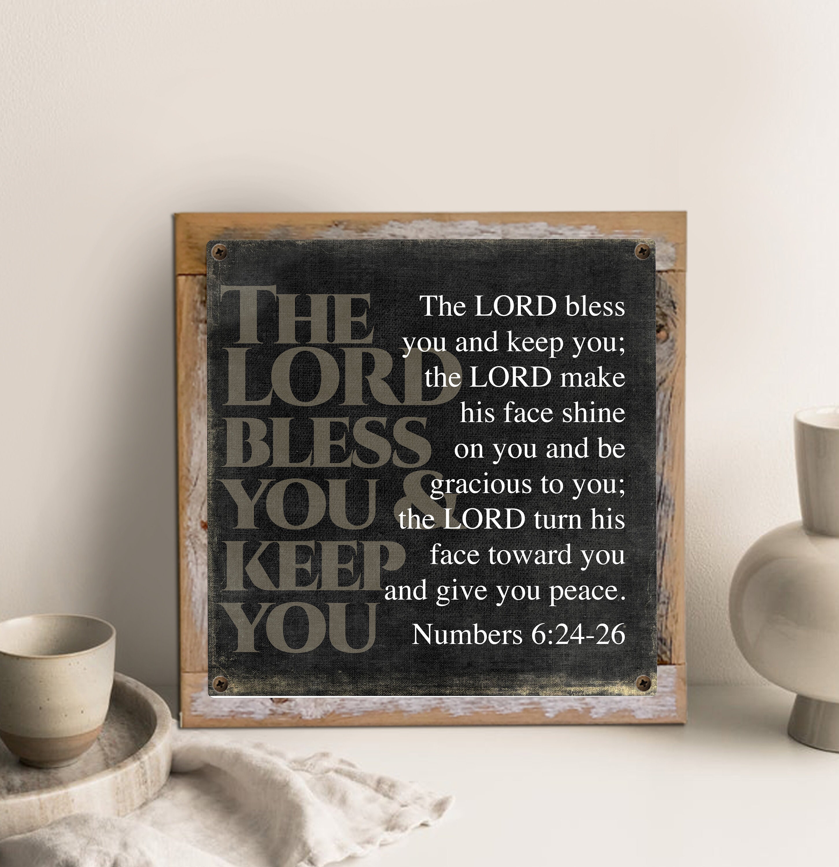The Lord Bless You & Keep You Metal Print on Reclaimed Wood Frame ...
