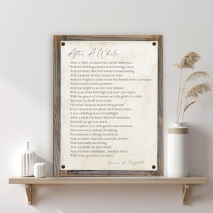 After A While Poem on Metal Print-reclaimed Wood Frame-veronica A ...
