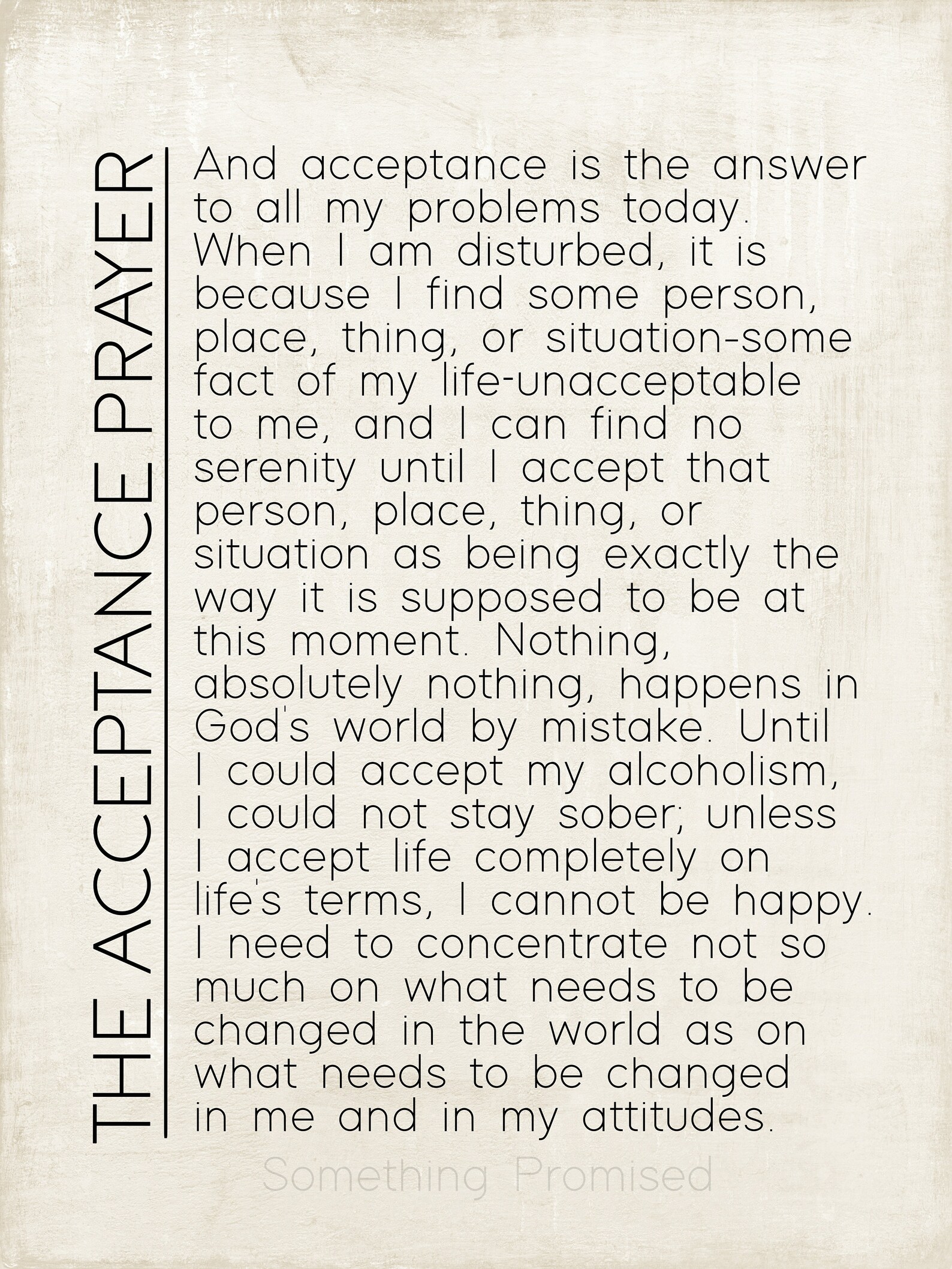 The Acceptance Prayer Metal Print on Reclaimed Wood | Etsy