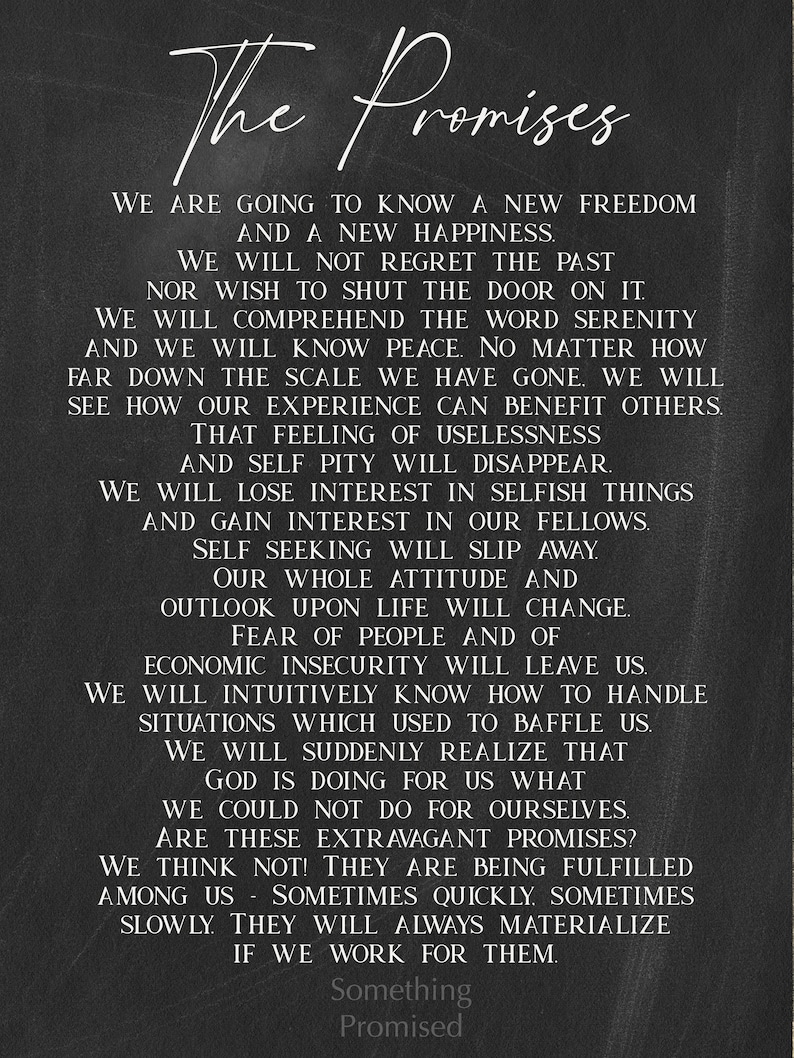 The AA Promises-metal Print on Reclaimed Wood Frame-addiction | Etsy