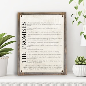 The AA Promises-metal Print on Reclaimed Wood Frame-addiction Recovery ...