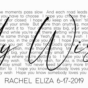 My Wish Lyrics Metal Print on Reclaimed Wood Frame-above Couch Sign ...